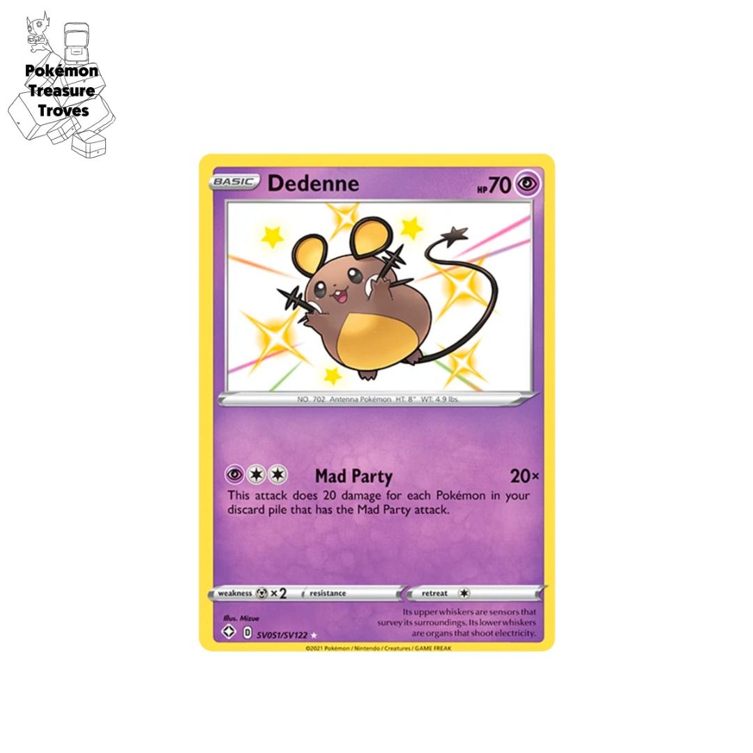 Pokemon Shining Fates Shiny Rare Dedenne Card, Hobbies & Toys, Toys ...