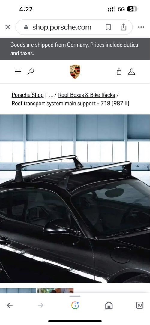 Porsche bike rack for Cayman and roof transport system 987C, 汽車配件, 其他 ...