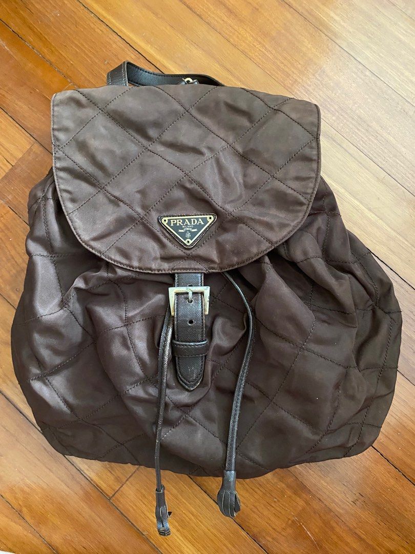PRADA | Vintage Nylon + Leather Backpack, Women's Fashion, Bags ...