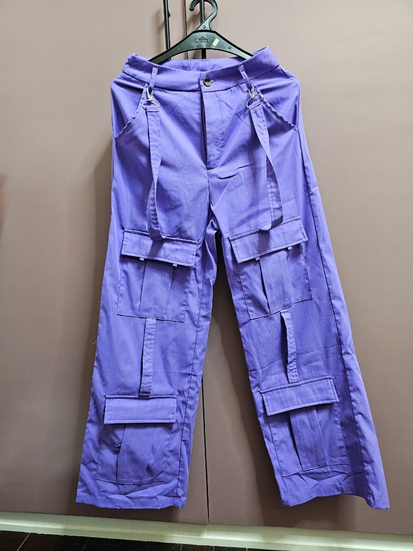 Purple cargo pants, Women's Fashion, Bottoms, Other Bottoms on Carousell