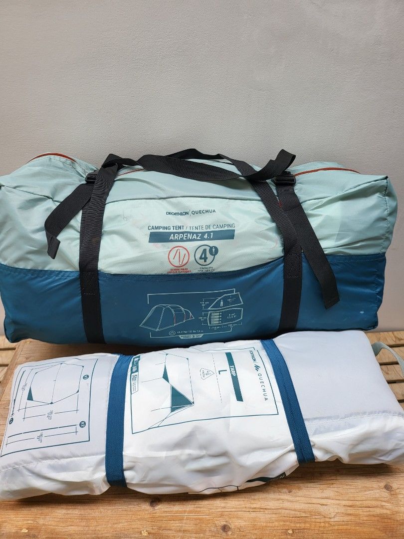 Quechua Arpenaz 4.1 with Large size Awning Tent., Sports Equipment ...