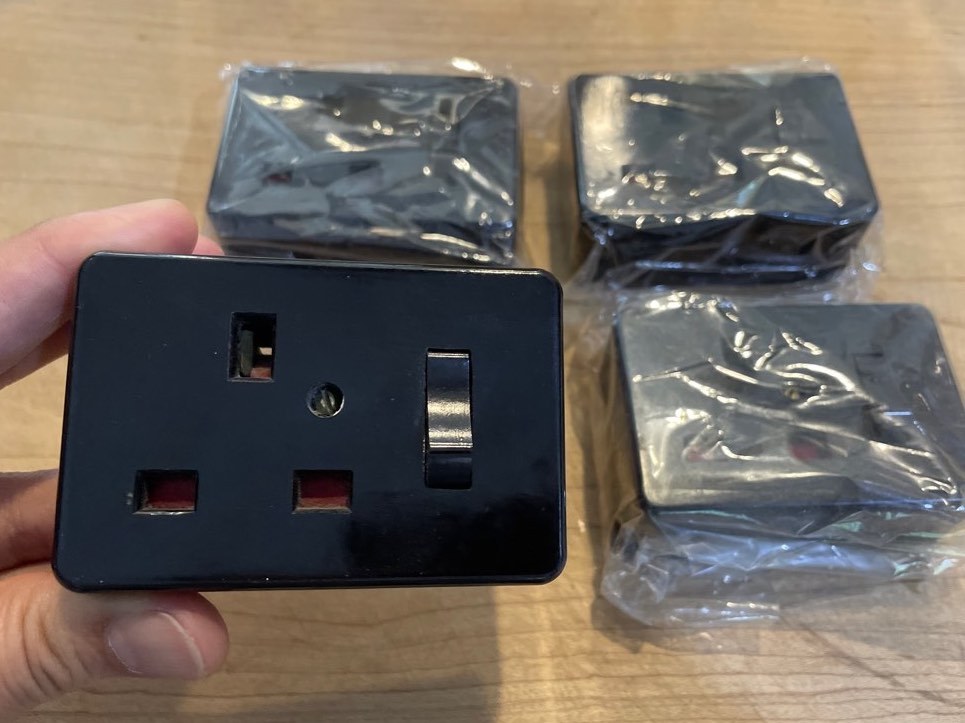 Retro look black electrical socket (13A), TV & Home Appliances ...