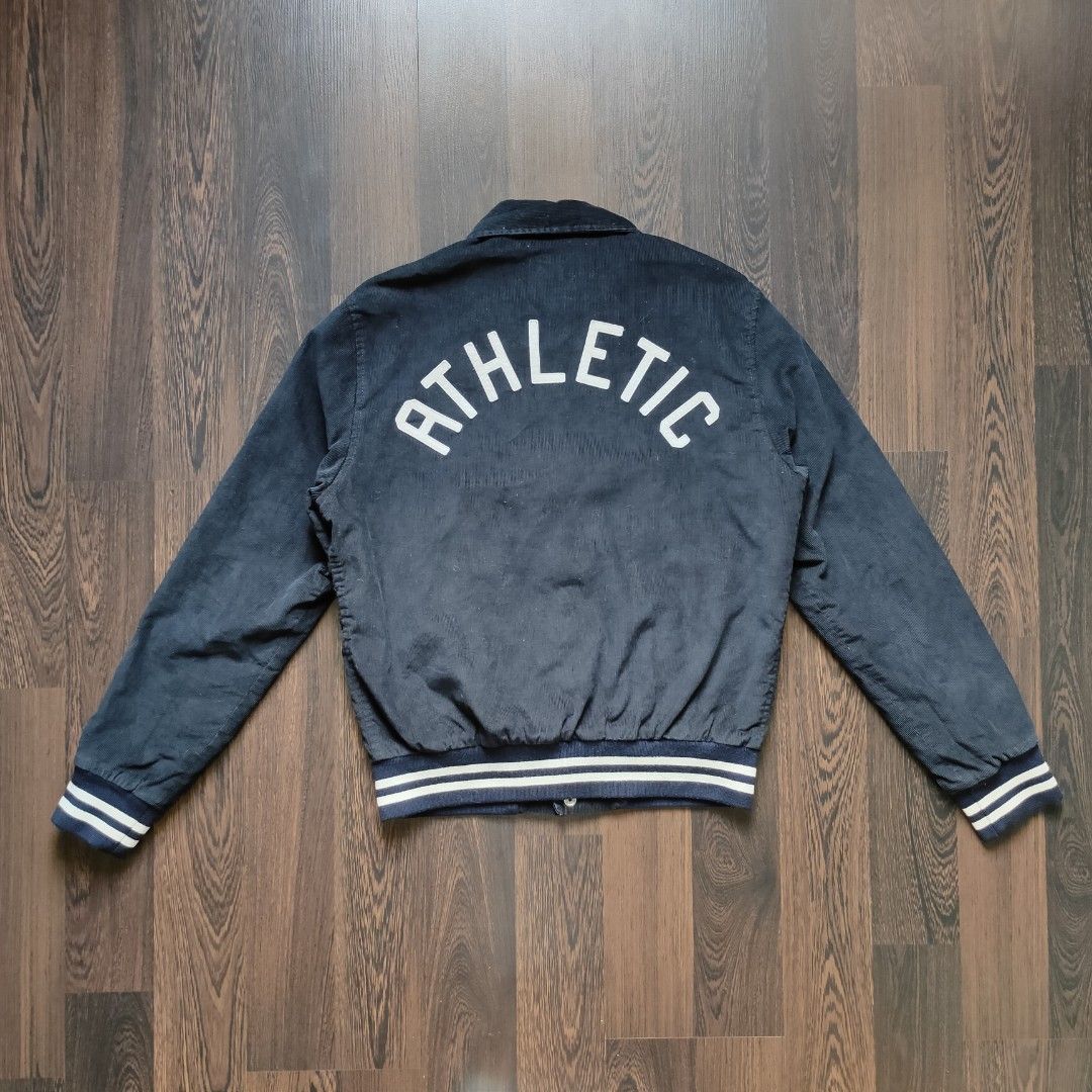 SANDRO PARIS | Blouson Varsity Jacket Dark Blue Corduroy, Luxury ...
