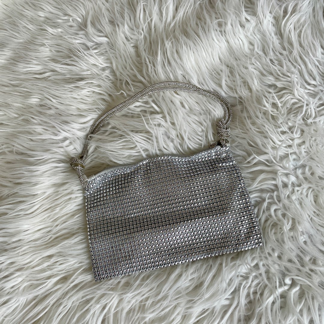 Silver Mini Bag, Women's Fashion, Bags & Wallets, Clutches on Carousell