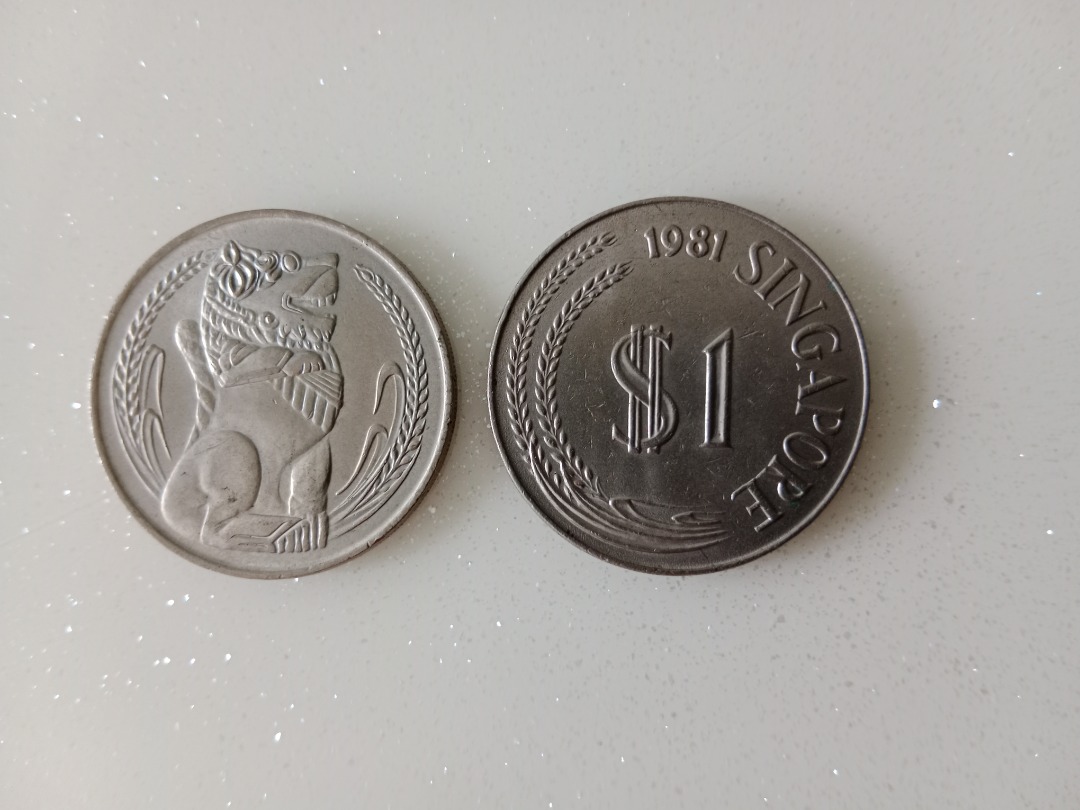Singapore $1 Lion coins x 2, Hobbies & Toys, Memorabilia & Collectibles ...