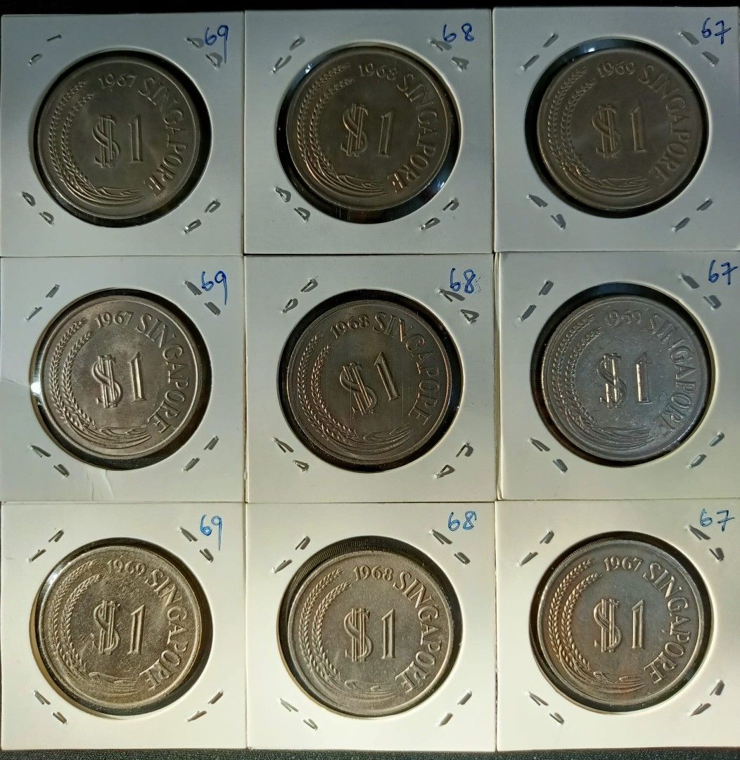 Singapore Merlion Coin First Series $1 1967-68-69Years Sets(Sell As ...