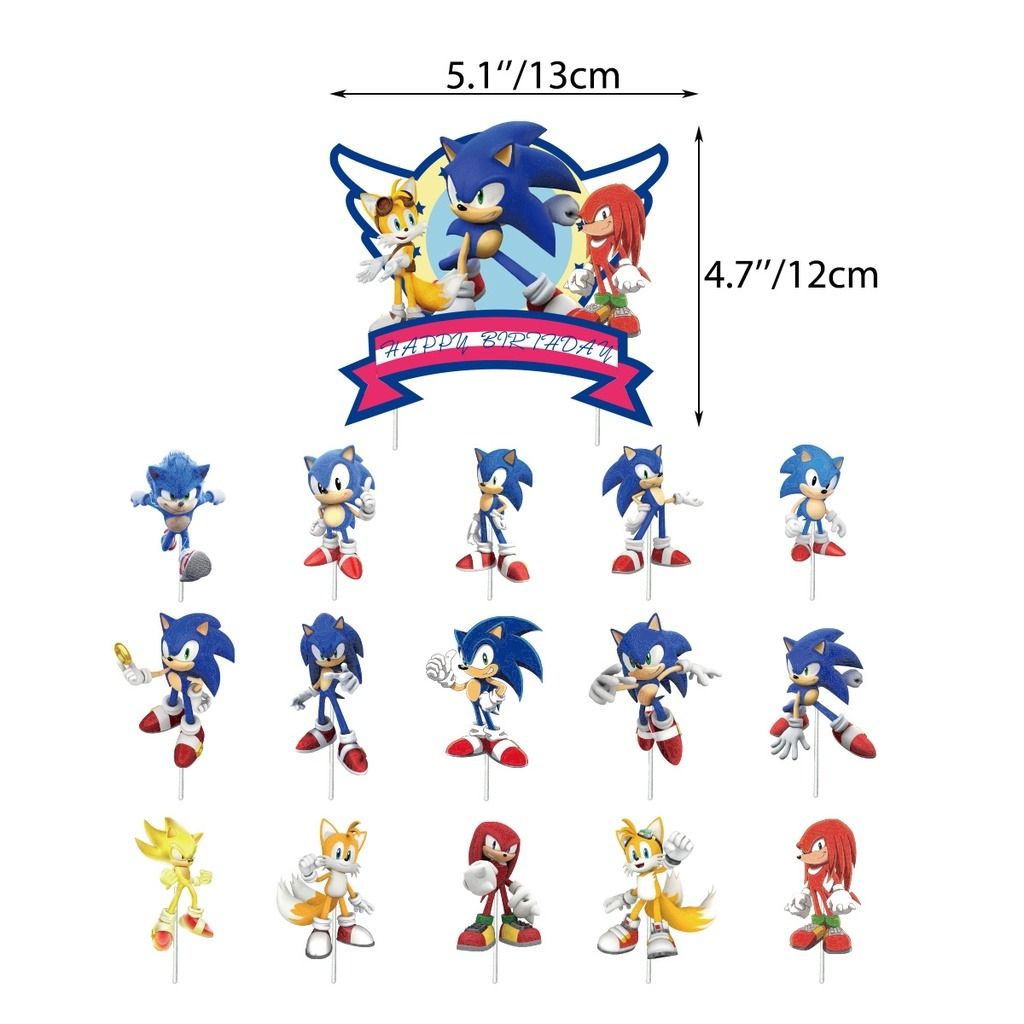 Sonic The Hedgehog Birthday Theme Set: HBD Banner, Hanging Swirls, Big ...