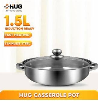 Stainless steel Casserole pot cookware Sauce Pot Flat Bottom Induction ...