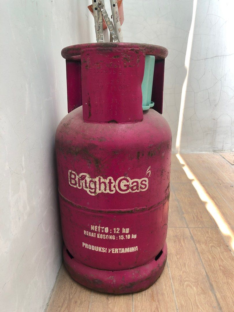 tabung gas bright gas pink 12kg, Kitchen & Appliances di Carousell