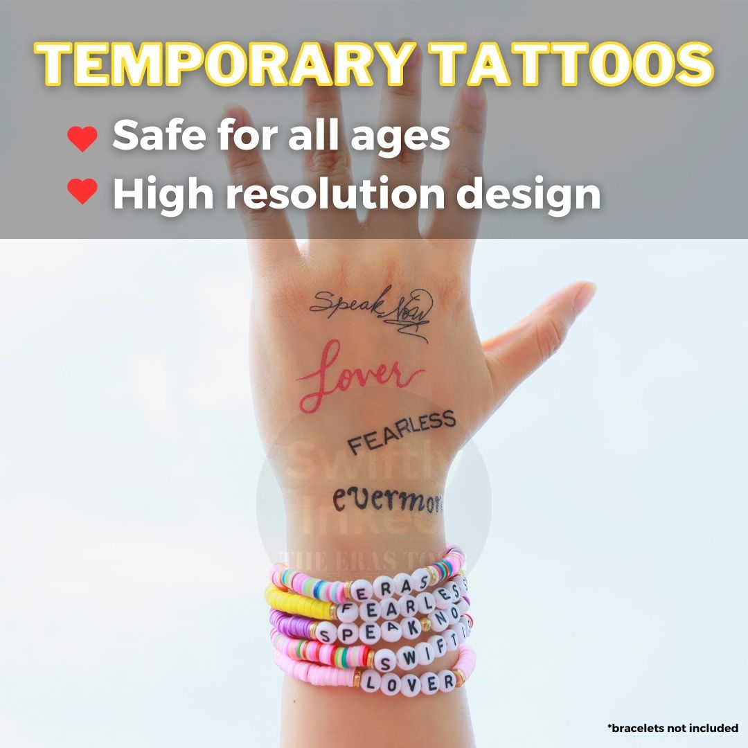 Taylor Swift The Eras Tour Tattoos *compliments your bracelet*, Women's ...