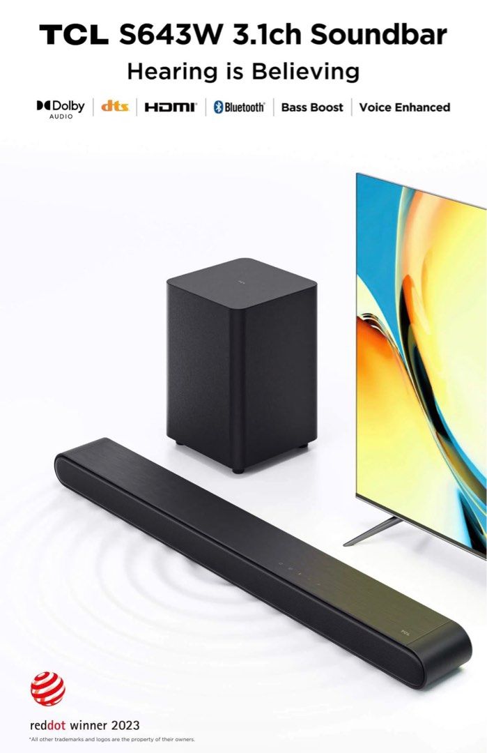 TCL S643W 3.1Ch Dolby Soundbar & Wireless Subwoofer (2023 latest model ...