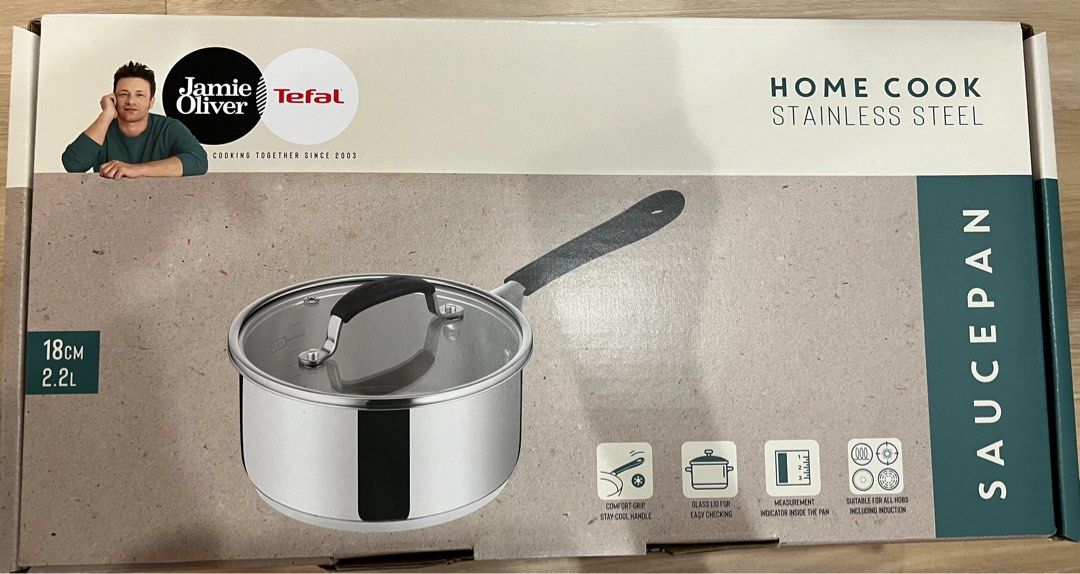 Tefal Jamie Oliver Stainless Steel Sauce Pan 18cm 2.2L Induction, TV ...