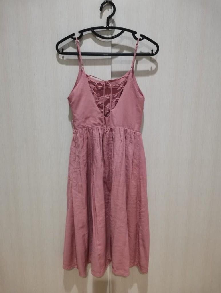 The Editor Market Tem Ahnna dress in dusty pink, Fesyen Wanita, Pakaian ...