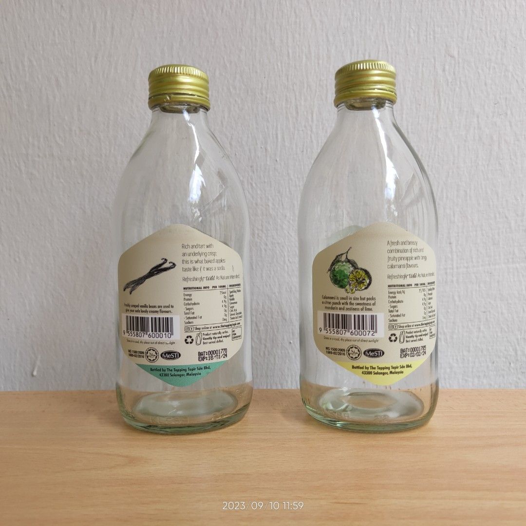 300ml, The Tapping Tapir Empty Glass Bottles, Food & Drinks, Other Food ...