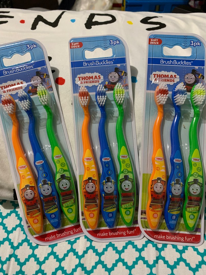 Thomas & Friends 3pk Kiddie Toothbrush, Babies & Kids, Bathing ...