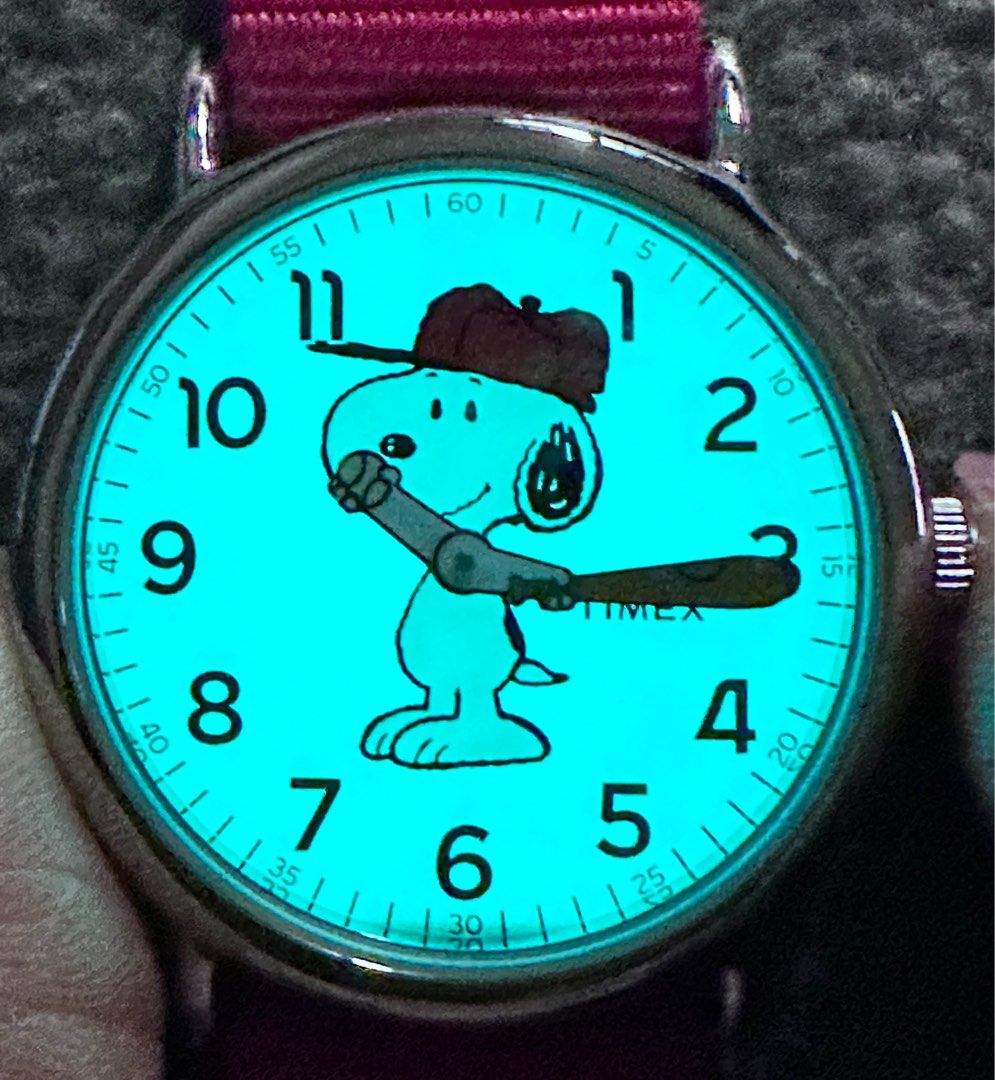 Timex Weekender x Peanuts Snoopy Red Fabric Strap Watch (Unisex), Women ...
