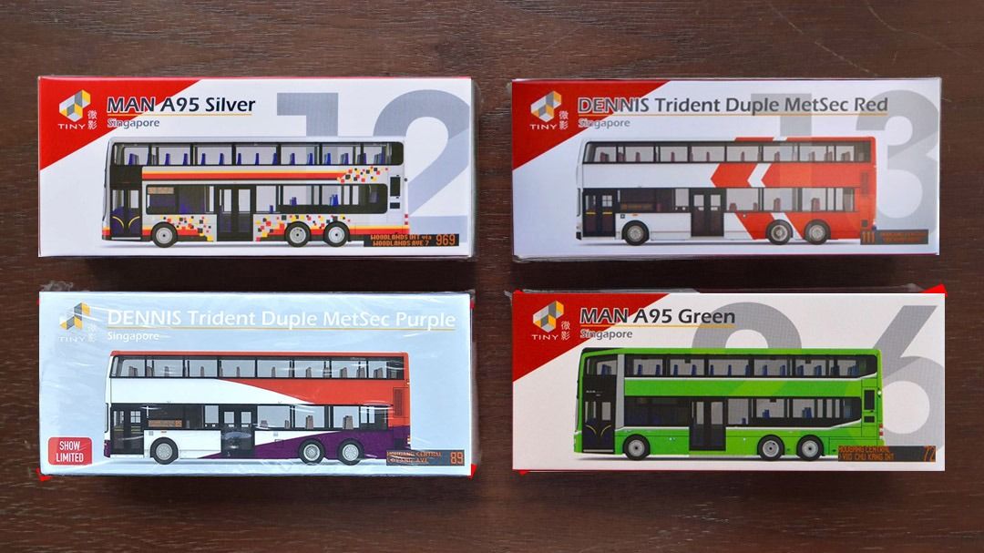 Tiny SG HK – MAN A95 Silver SMRT/Green Bus and Dennis Trident Duple ...