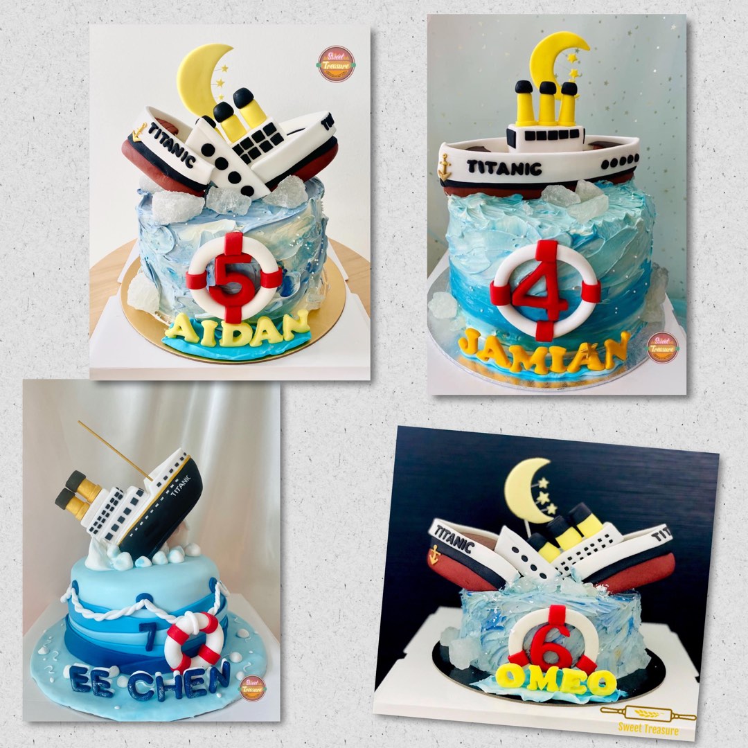 Titanic sunken ship cake (fondant or buttercream), Food & Drinks ...