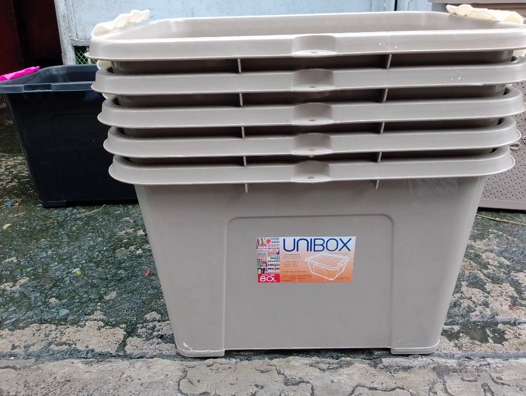 Unibox Storage Box 80Liters, Furniture & Home Living, Home Improvement ...
