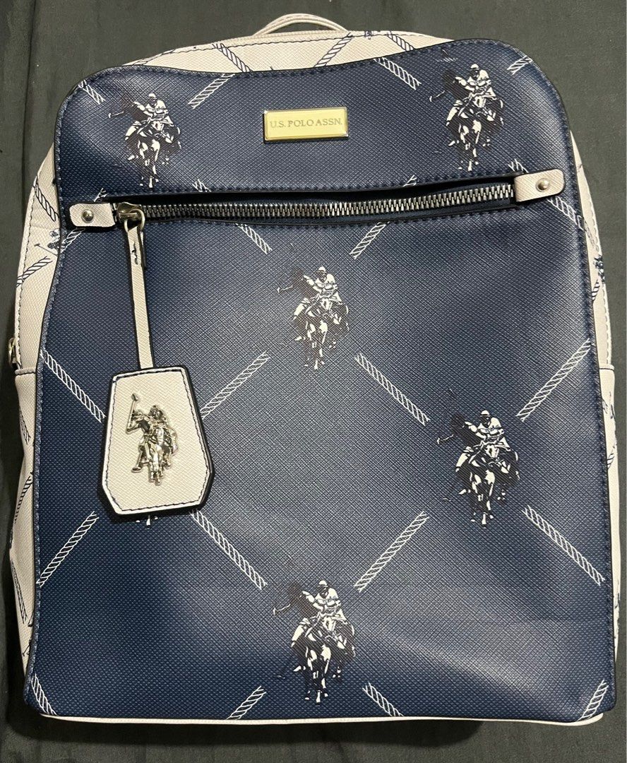 US POLO ASSN Leather Colorblock Signature backpack, Women's Fashion ...