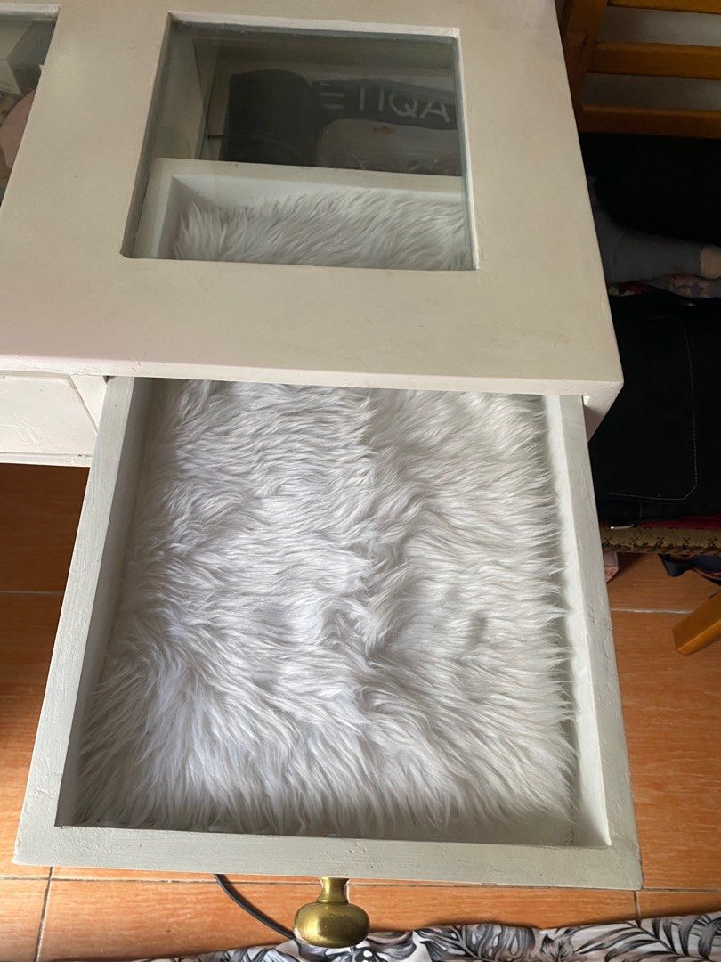 Vanity mirror table makeup table study table with bulbs, Furniture ...