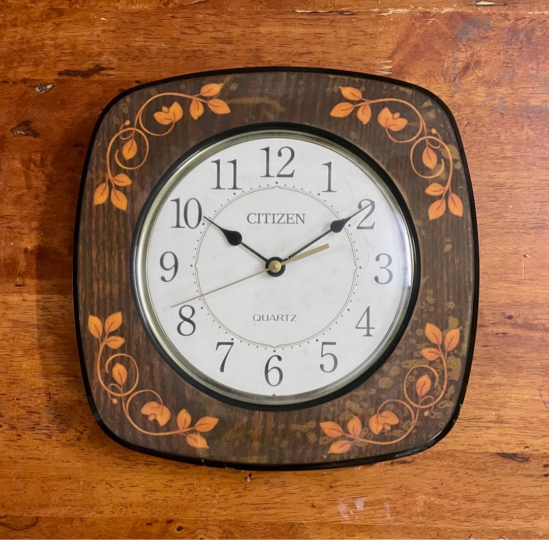Vintage Citizen Japan Quartz Wall Clock Citizen Japan Movement 26x26cms ...
