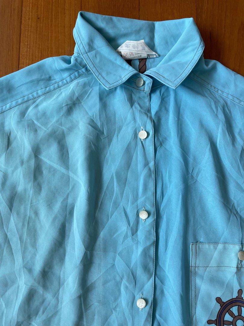 Vintage Nautical Blouse, Women's Fashion, Tops, Blouses on Carousell