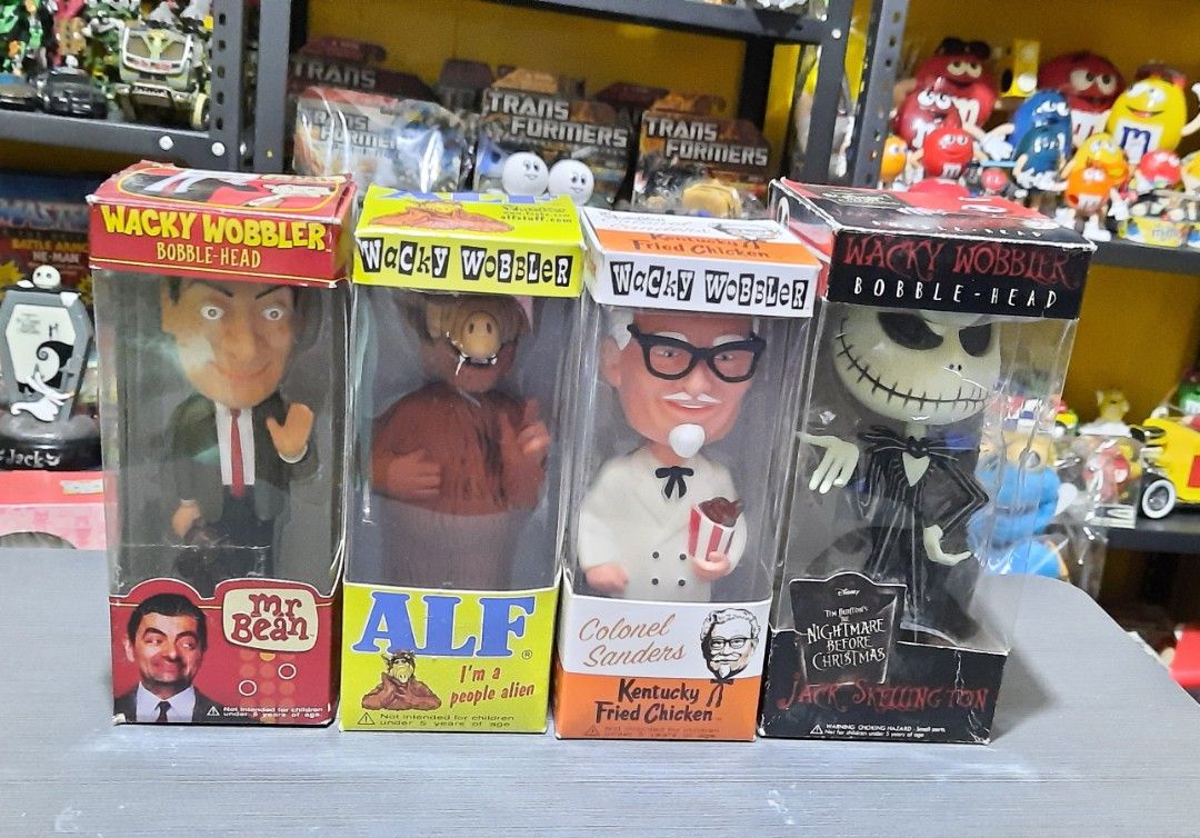 Wacky Wobbler Bubble Head Alf, Mr.Bean, Col. Sanders, NBC Jack ...