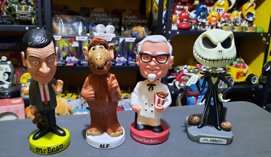 Wacky Wobbler Bubble Head Alf, Mr.Bean, Col. Sanders, NBC Jack ...