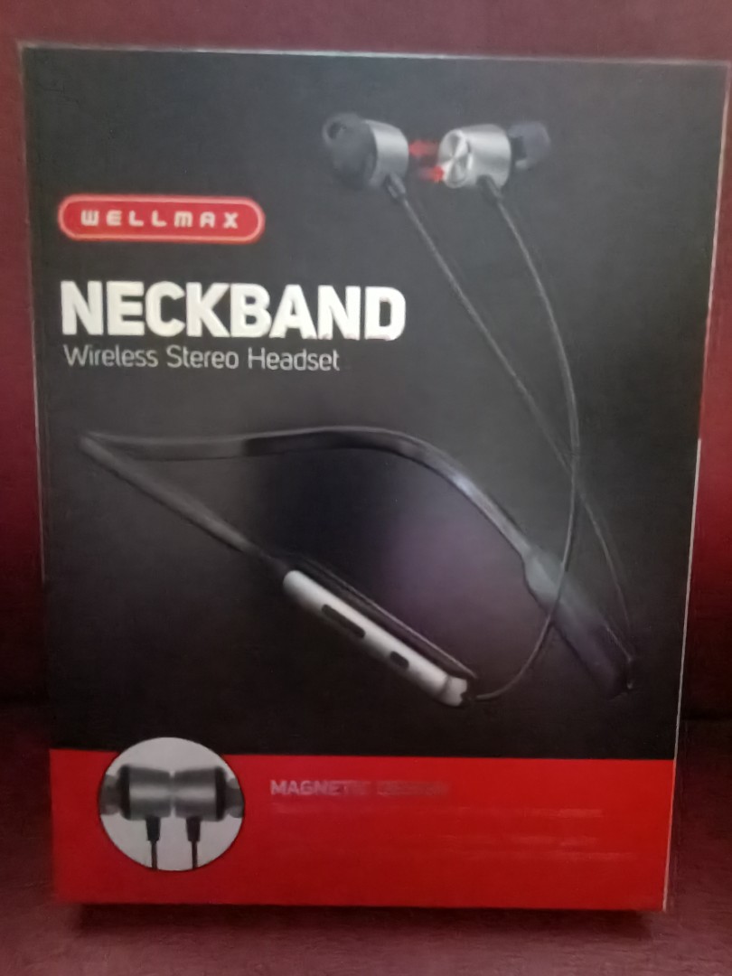 Wellmax Neckband Wireless Stereo Headset, Audio, Headphones & Headsets ...