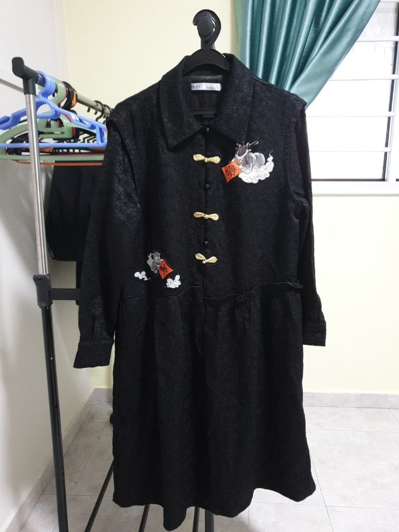 Woman JKJS black qipao, Women's Fashion, Dresses & Sets, Traditional ...