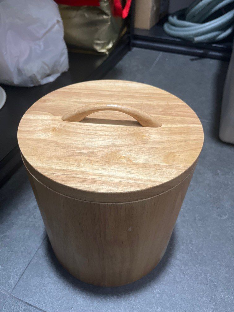 Wooden Rice container 5kg, Furniture & Home Living, Kitchenware ...