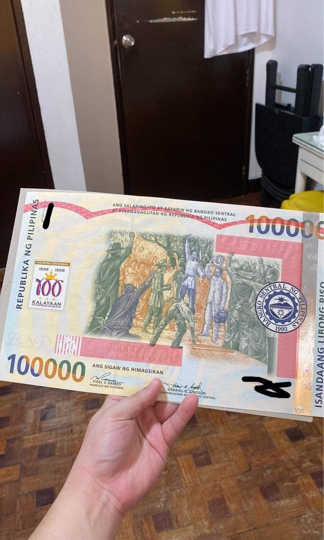 100,000 Pesos commemorative bill 1998, Hobbies & Toys, Memorabilia ...