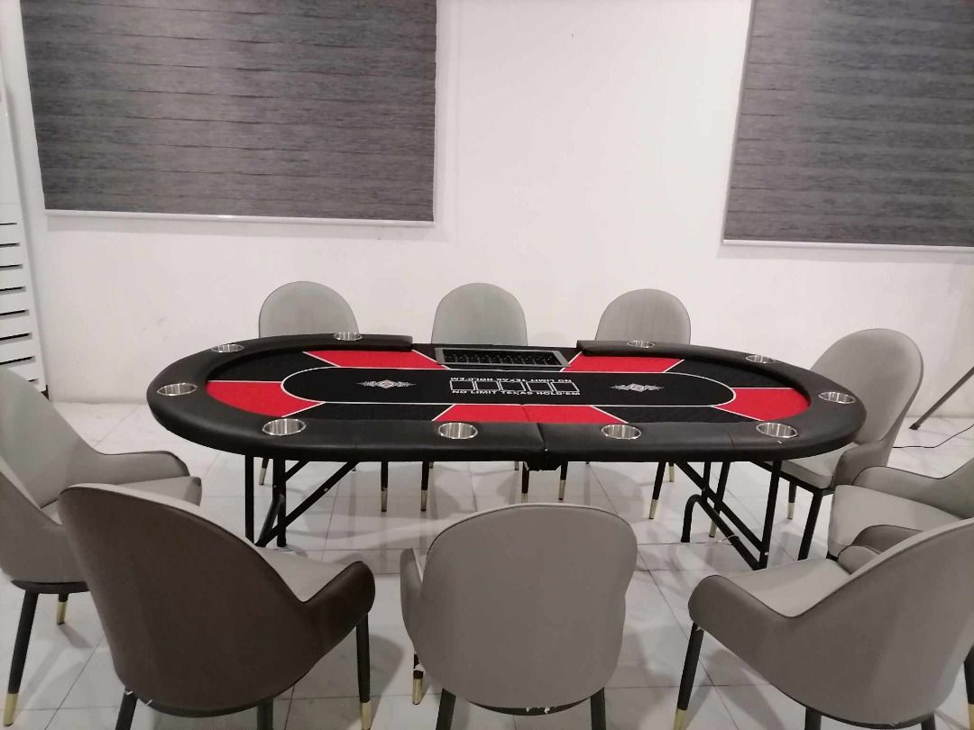 10 Player positions FOLDABLE POKER TABLE, Furniture & Home Living ...