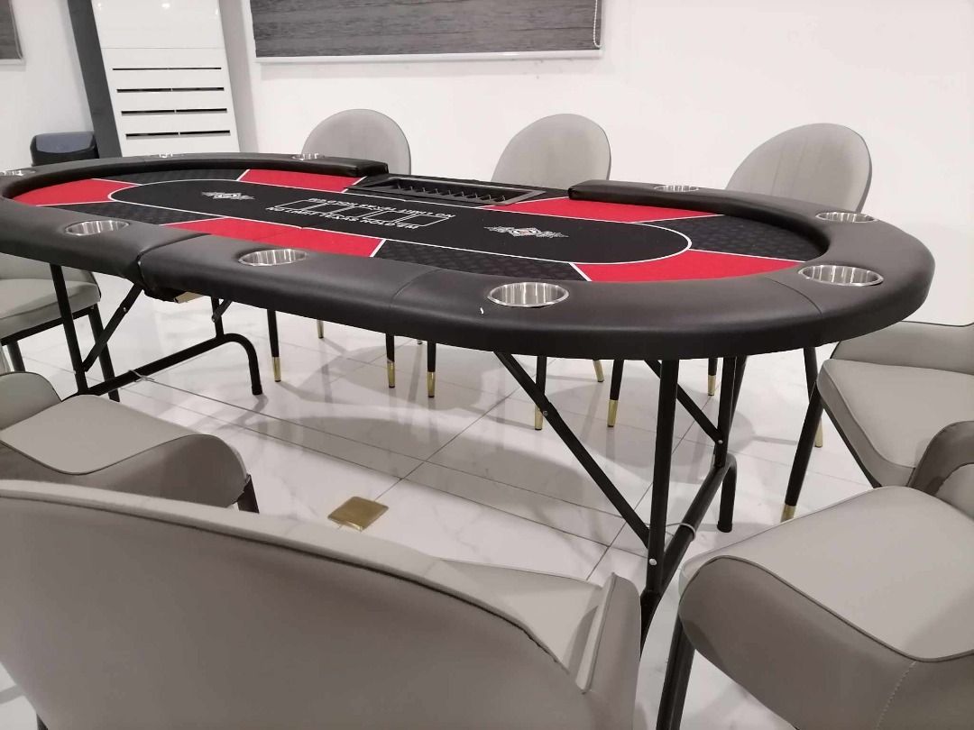 10 Player positions FOLDABLE POKER TABLE, Furniture & Home Living ...