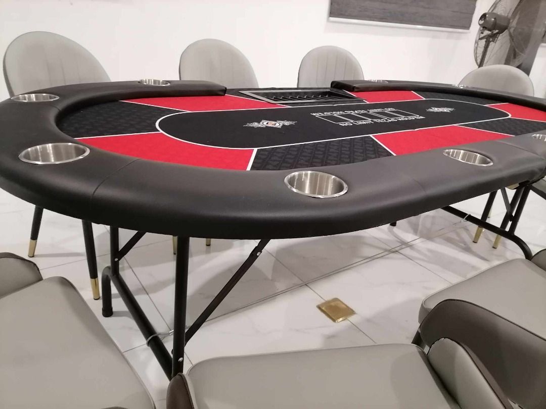 10 Player positions FOLDABLE POKER TABLE, Furniture & Home Living ...