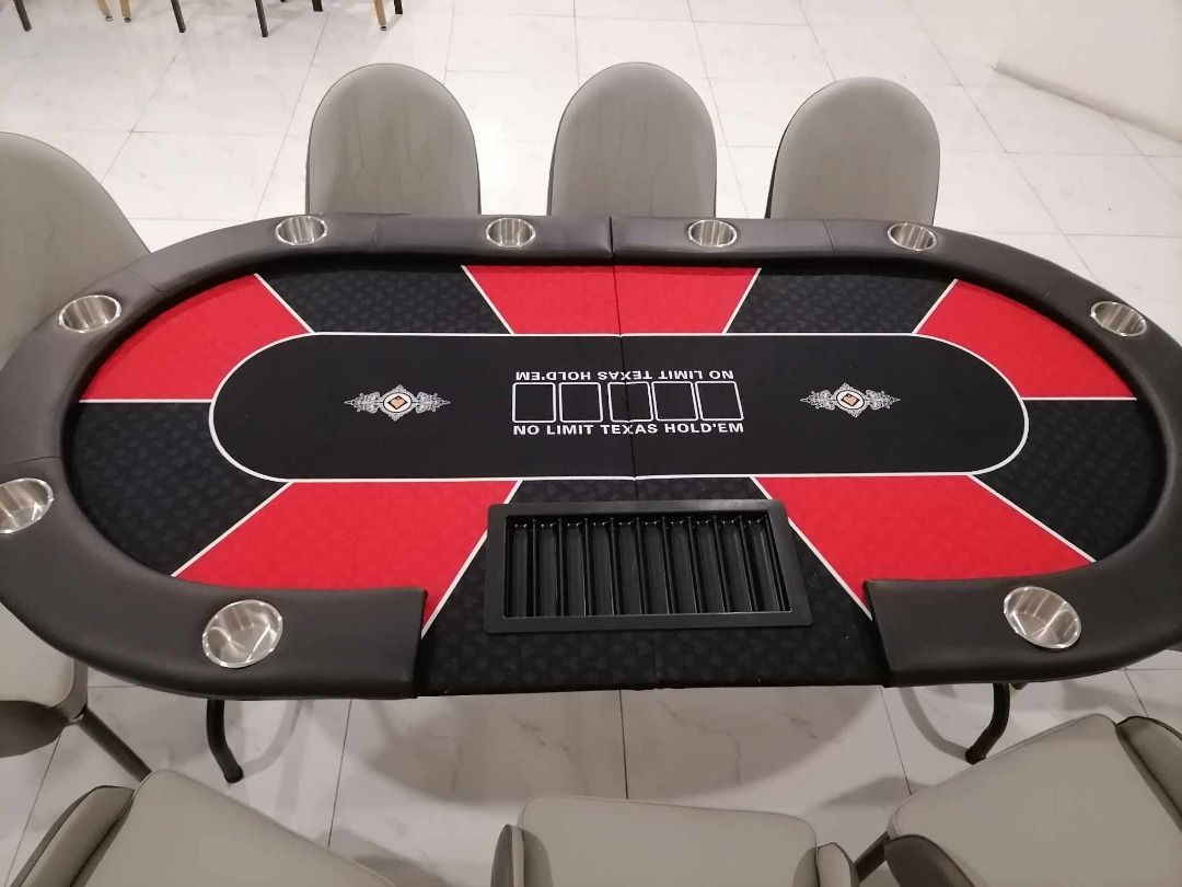 10 Player positions FOLDABLE POKER TABLE, Furniture & Home Living ...