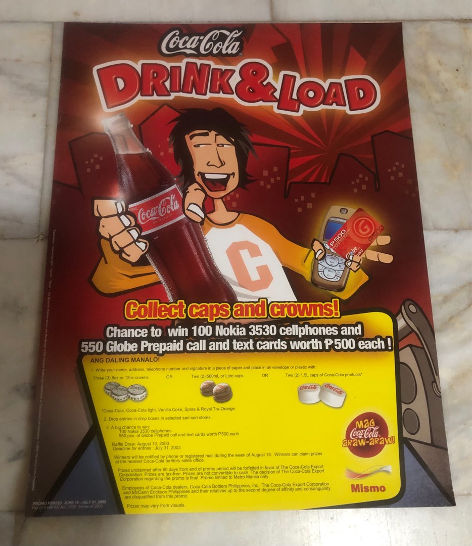 2003 Official/Original Coke Drink & Load Poster, Hobbies & Toys, Memorabilia & Collectibles ...