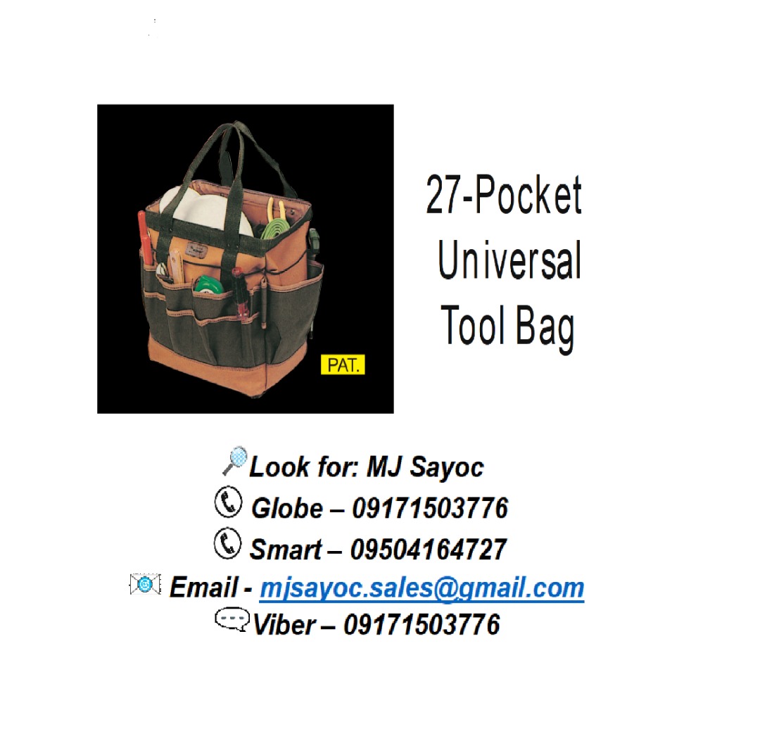 27-Pocket Universal Tool Bag, Commercial & Industrial, Construction ...