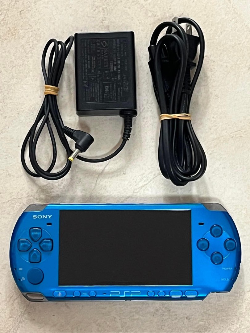 日版 PSP SONY PLAYSTATION PORTABLE PSP-3000 SPARKING BLUE CONSOLE WITH ...