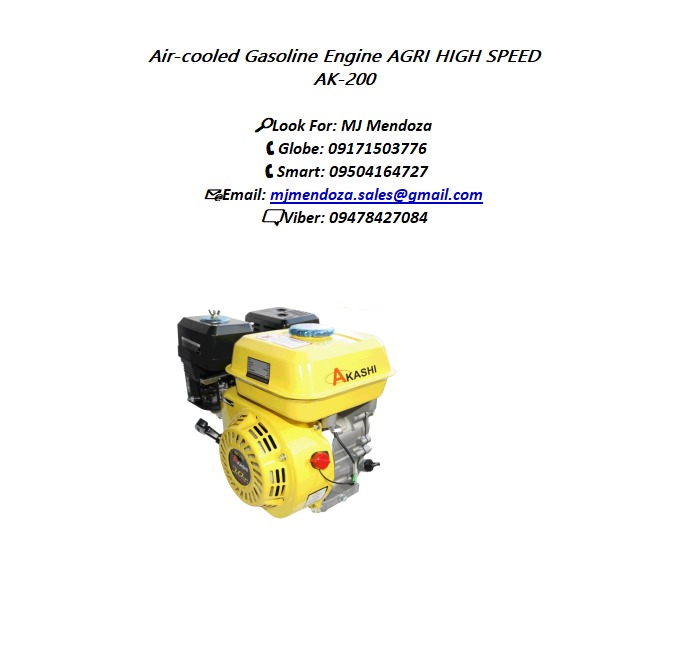 Air-cooled Gasoline Engine AGRI HIGH SPEED AK-200, Commercial ...