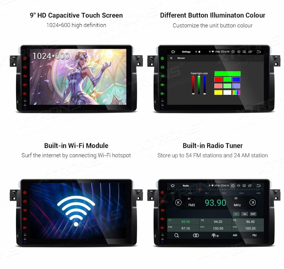 Android Player Car Stereo Radio 9 Inch Touch Screen GPS Navigation Head ...