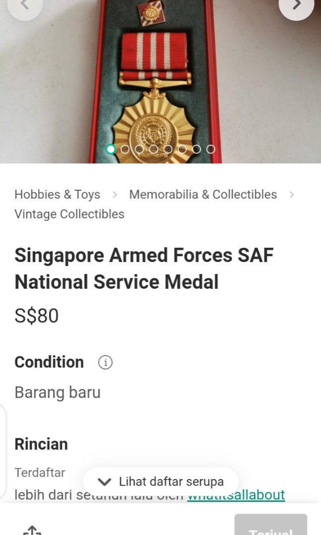 NETSALE..Armed forces saf service medal, Antik, Lainnya di Carousell