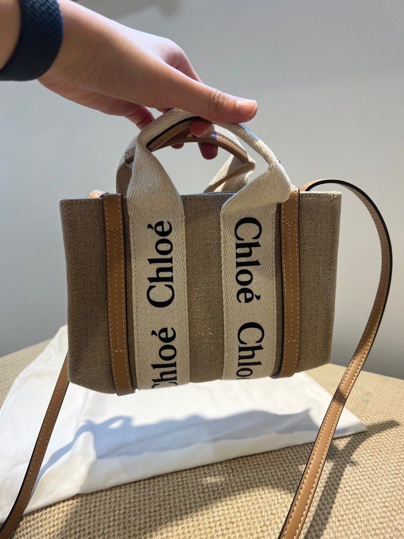 Authentic Chloe Mini Woody Tote Bag Beige, Luxury, Bags & Wallets on ...