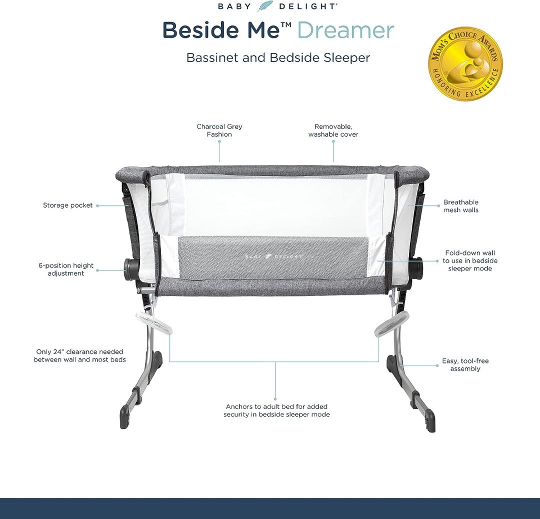 JE-Baby Delight Beside Me Dreamer Bassinet | Bedside Sleeper | 6 ...