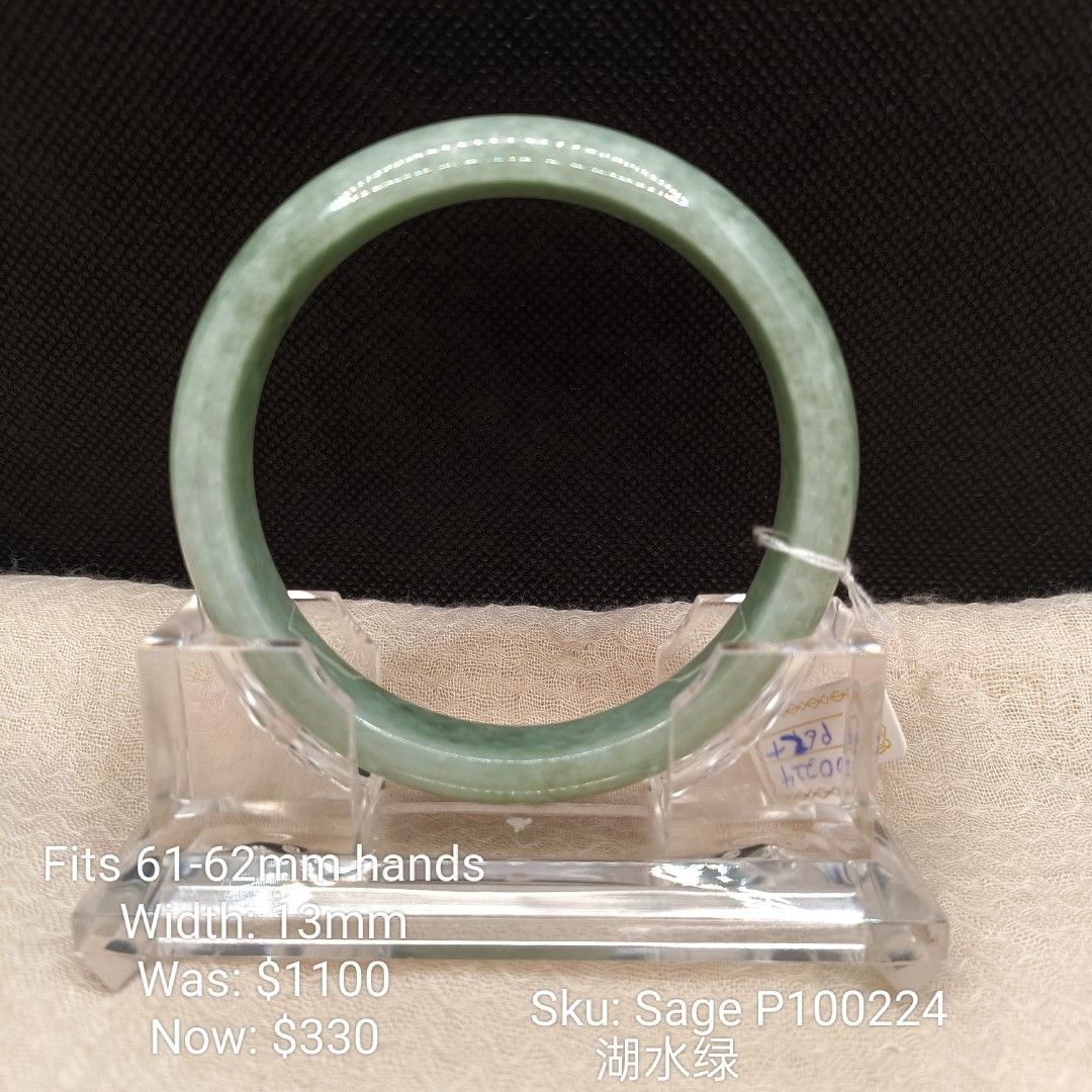 Jade Bangle "Sage" Bigger Sizes to Clear! 70% Off!!!, Women's Fashion ...