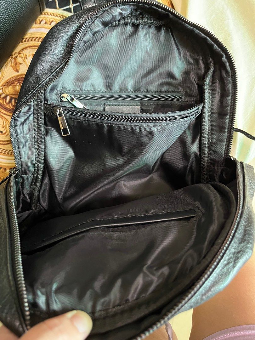 BLACK LEATHER OFFICE BACKPACK, Women's Fashion, Bags & Wallets ...