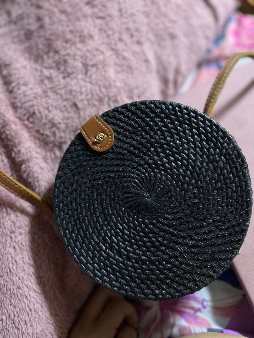 BLACK RATTAN BAG, Women's Fashion, Bags & Wallets, Cross-body Bags on ...