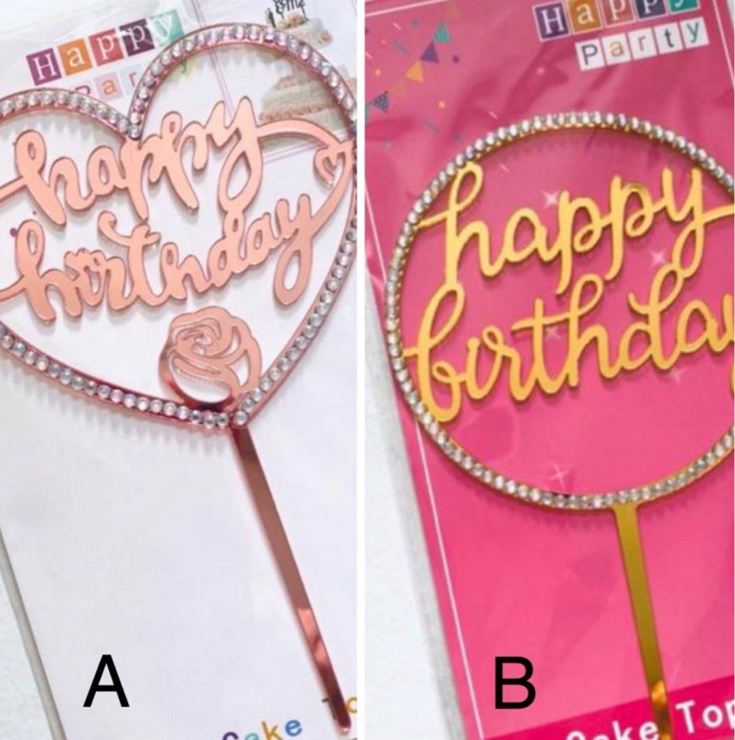 Bling Bling Happy Birthday Cake Topper, Hobbies & Toys, Stationery ...