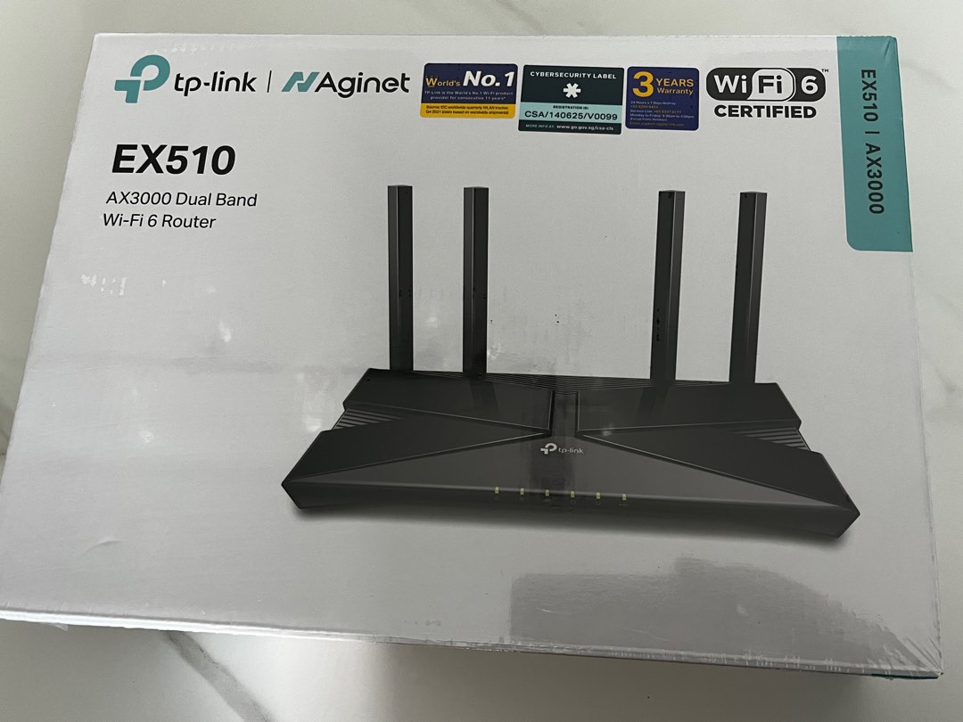 BNIB TP-Link EX510 AX3000 dual band wifi 6 router, Computers & Tech ...